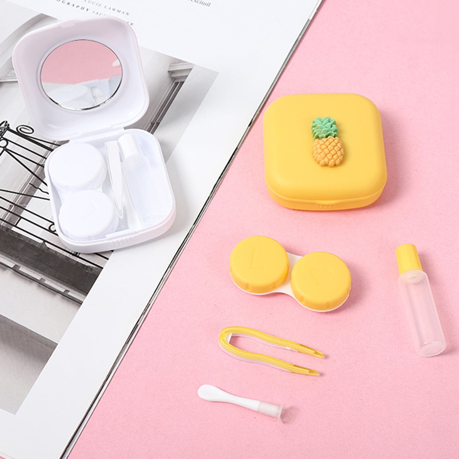 Contact Lens Case, Colorful Fruit Pattern Contact Lens Box Holder ...