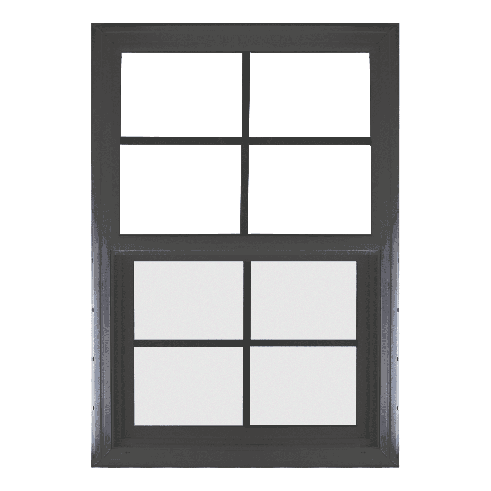 Double Pane Vertical Windows 24 X 36 Black Vinyl Window With Grids