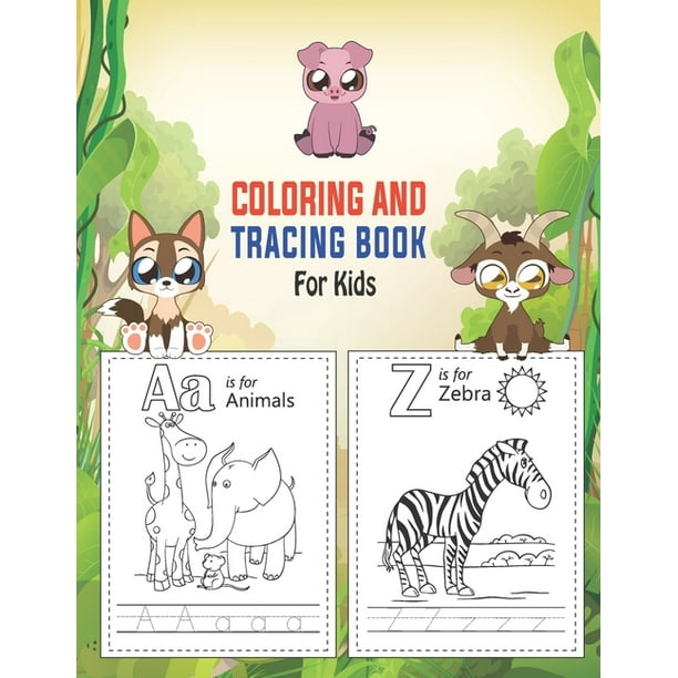 Coloring And Tracing Book For Kids: Letter Tracing - Coloring cute ...