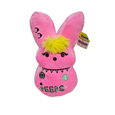 Peeps Pink Emo Bunny, Soft Plush Easter Toy with Love Punk Theme, 16 ...