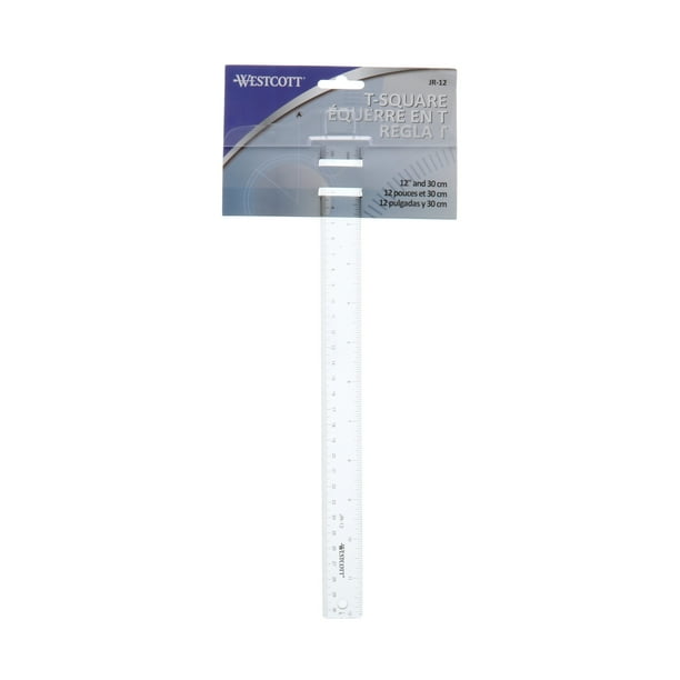 WESTCOTT T-Square Ruler, 12", Plastic, Metric, Clear, 1-Count - Walmart.com
