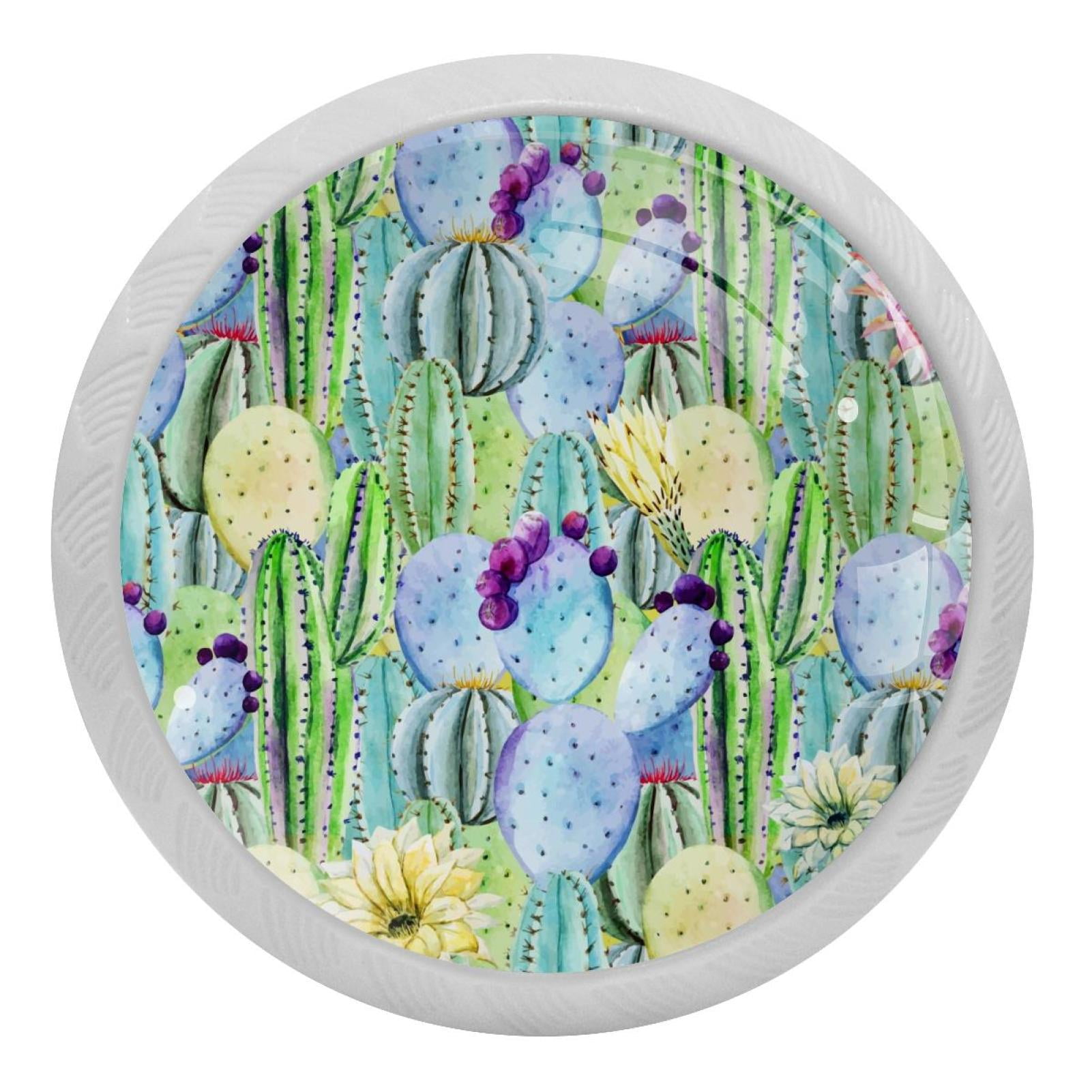 4PCS Round Cactus Cabinet Fluorescence Knob Glowing in the Dark ...