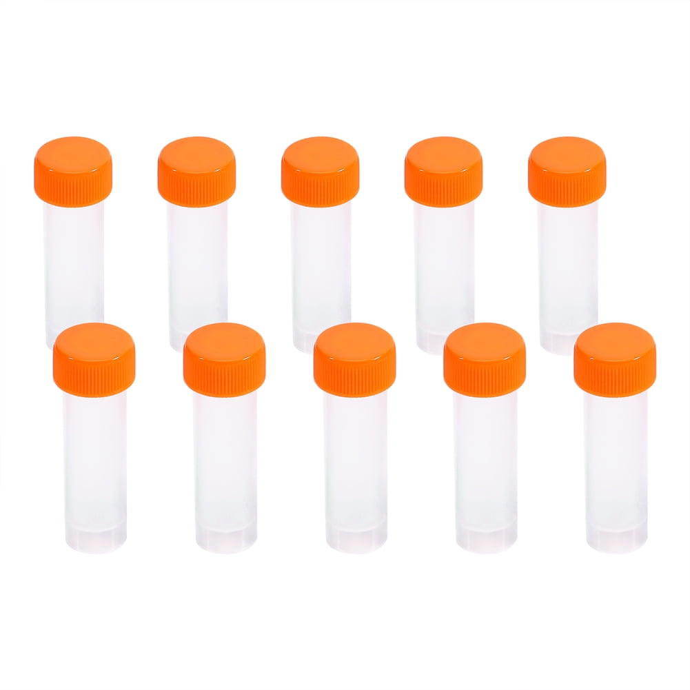 Yosoo 10pcs 5ml Plastic Frozen Test Tubes Vial Screw Seal Cap Pack ...