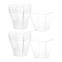 Plastic Dessert Cups - 2.3oz 10Pack Square Clear Dessert Cups, Mini ...