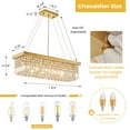 HOOMEDELIER Rectangle K9 Crystal Chandelier,Luxury LED Chandelier ,Adjustable Gold Pendant ...