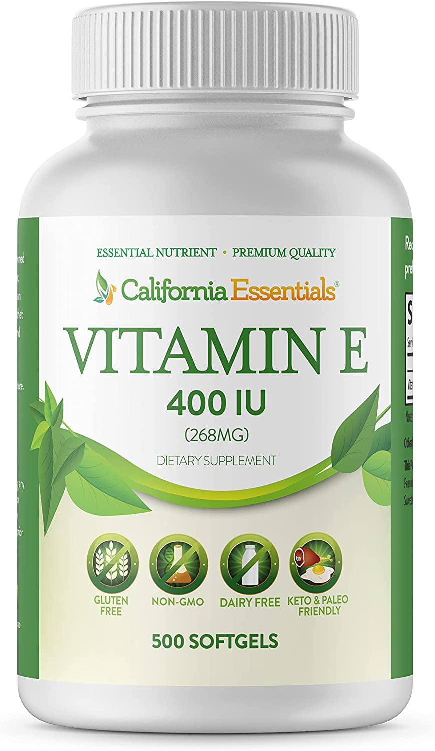 California Essentials Vitamin E 400IU Softgels 268mg, Immunity Boost ...