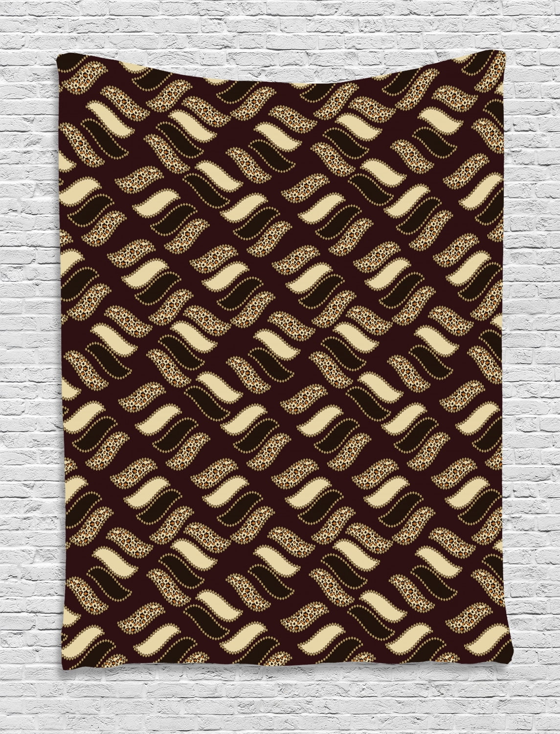 African Tapestry, Indigenous Abstract Shapes Cheetah Motif Jungle ...