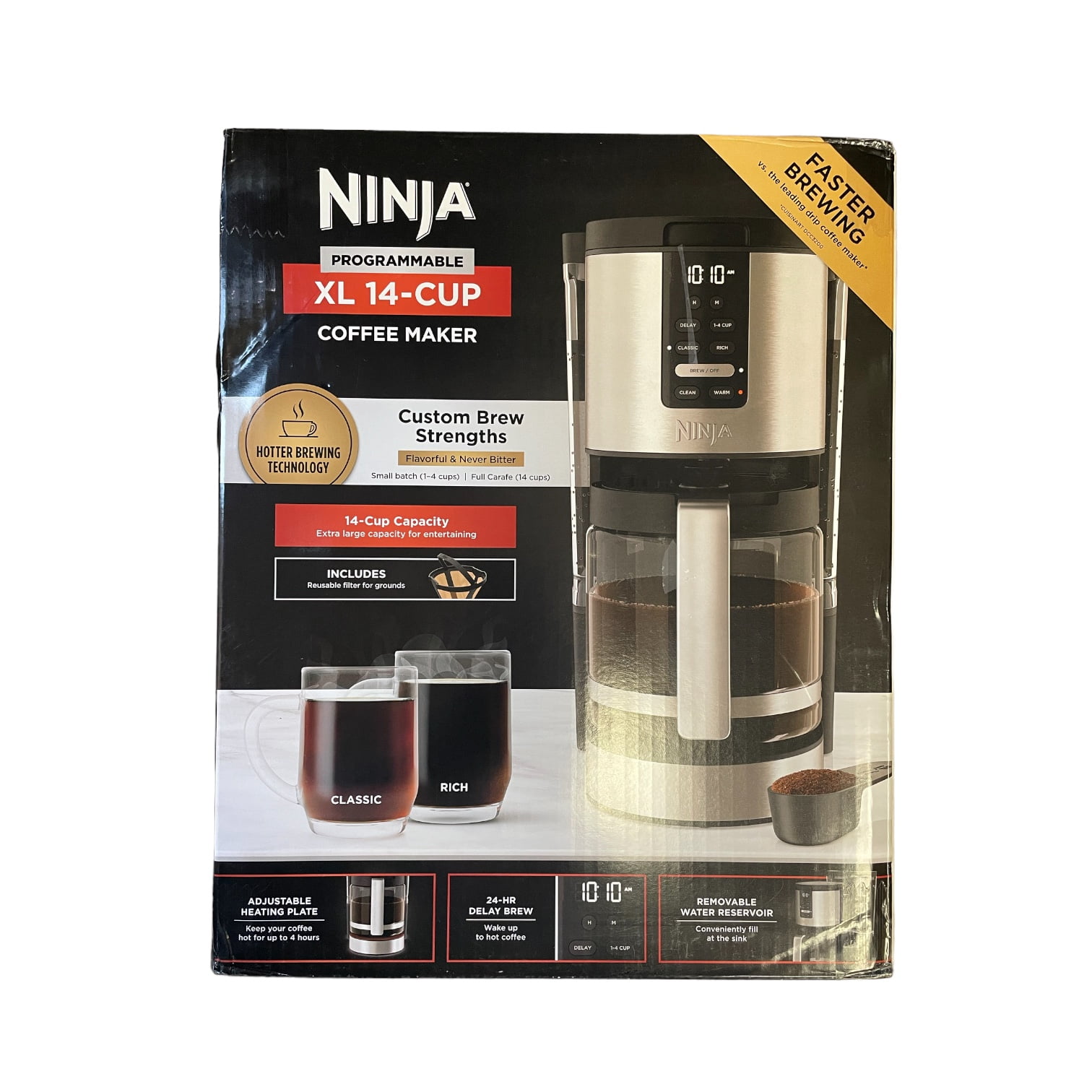 Ninja Programmable XL 14-Cup Coffee Maker, Stainless Steel - Walmart.com