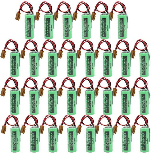 (Pack of 30) CR17450SE-R 3V 2500mah PLC Battery for A98L-0031-0012 CNC System with Connector ...