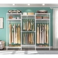 AINUO White V5i Garment Rack, Heavy Duty Freestanding Clothes Wardrobe ...