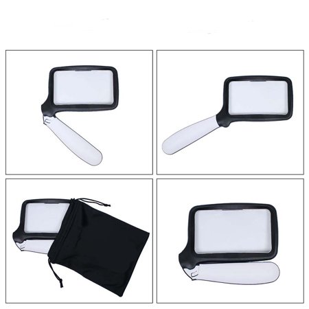 Magnifying Glass with Folding Handle, 5 Bright LED Magnifier, 2X ...