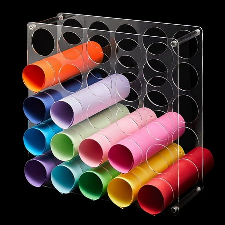Vinyl Roll Storage 25-Holes Vinyl Storage Rack Vinyl Roll Holder ...