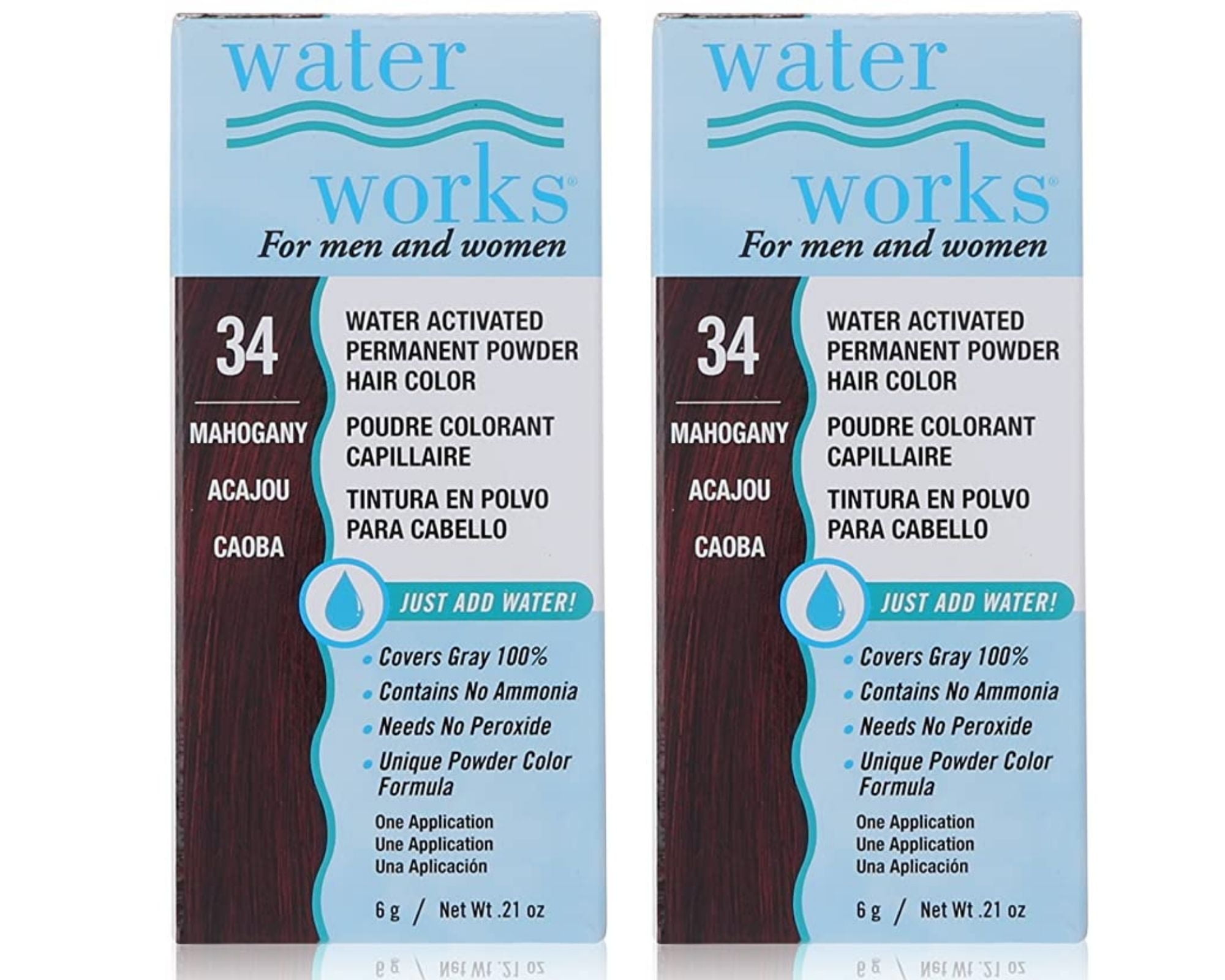 Waterworks Water Activated Permanent Powder Hair Color 6g / 0.21 oz ...