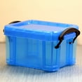 Blue Mini Storage Box With Lock 0.14 Liter Blue Small Organizer Box For ...