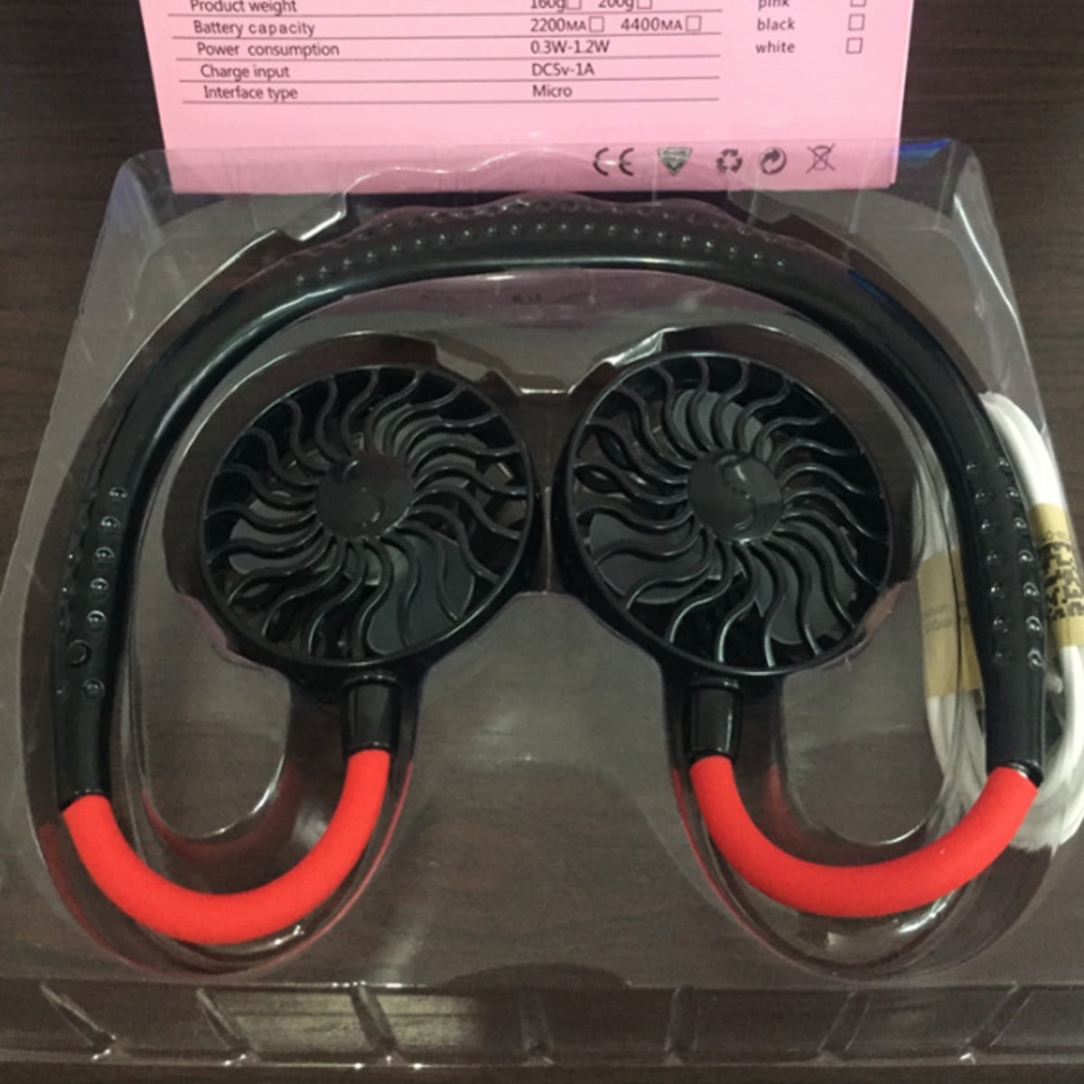 Hot ! Small Neck Band Portable Mini Air Fan With Dual Fan USB ...