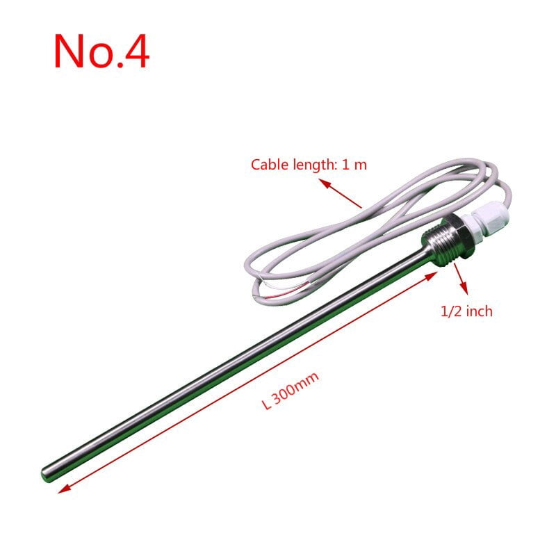 1 meters Stainless Steel temperature probe sensor Thermowell 1/2 inch ...