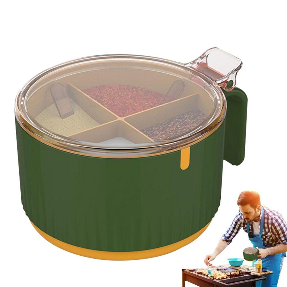 Spice Holder Box for Kitchen | Spice Pots Clear Seasoning Box with Side ...