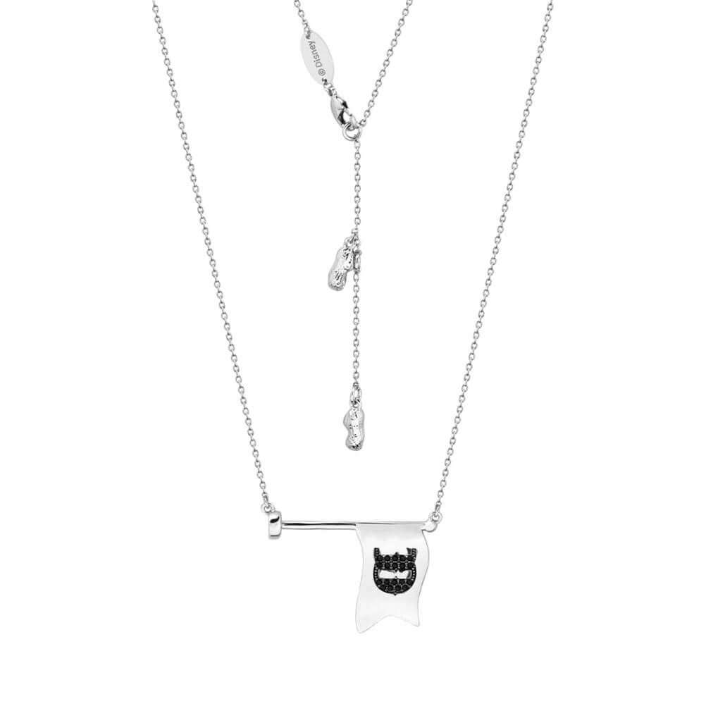 Disney White Gold-Plated D for Dumbo Flag Pole Necklace - Walmart.com