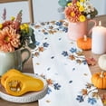 Autumn Orange Blue Pumpkin Floral Table Runner 13x70in Non-Slip Cotton ...