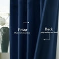 ANYWAY.GO Navy Blue Pleat Back Tab Velvet Curtains W52 L102 inches 2 ...