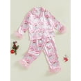 Cjfdfy Toddler Baby Girl Christmas Day Silk Stain Pajamas Set Kids Girl ...