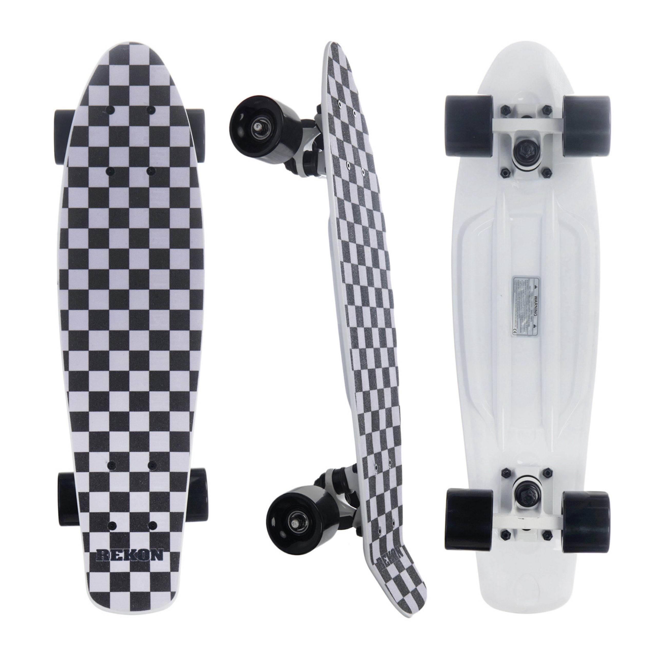 Rekon 22" Plastic Mini Cruiser - White Checkerboard - Walmart.com