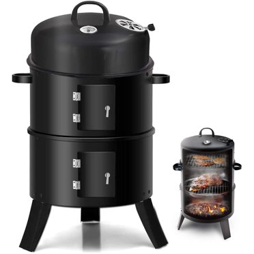 Masterbuilt 20060116 Bullet Portable Charcoal Smoker, Black, 395 sq. in ...