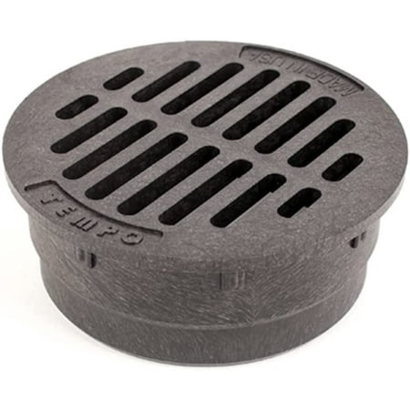 Premium USA Made 4" Inch Black Outdoor Round Flat Drain Grate Cover ...