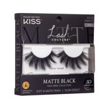 KISS Lash Couture Matte Black Faux Mink, Matte Velvet, False Eyelashes ...