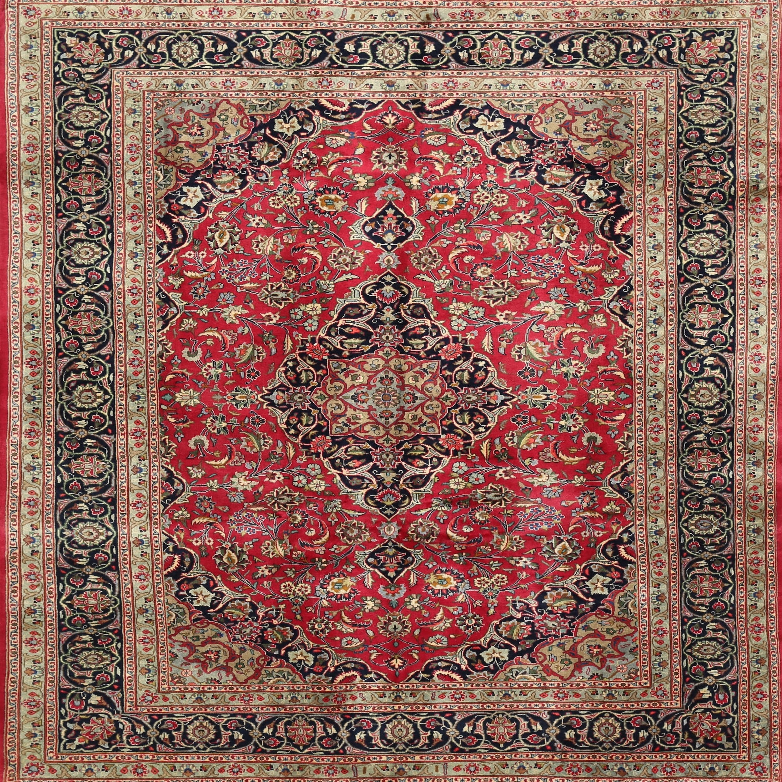 Ahgly Company Indoor Square Traditional Saffron Red Persian Area Rugs ...