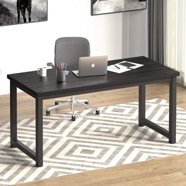 OSP Home Furnishings Alios Desk with White Gloss Finish and Gold Chrome ...