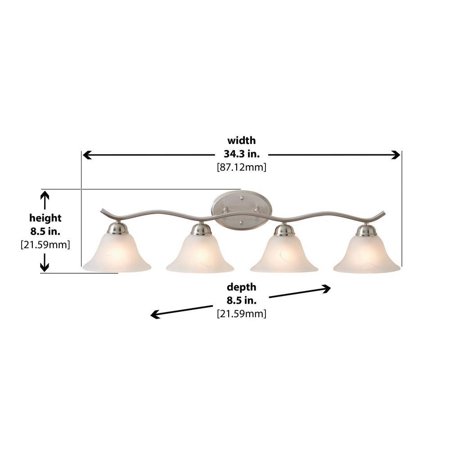 Hampton Bay Andenne 4-Light Brushed Nickel Bath Vanity Light 705207 ...