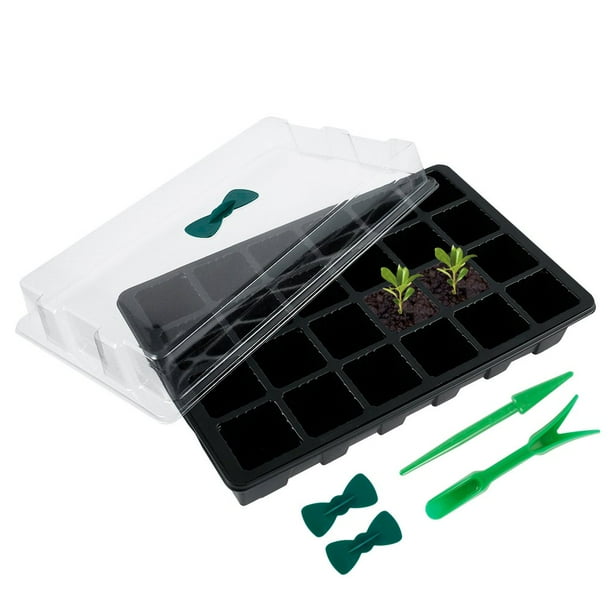 24 Cells Seedling Starter Tray Seed Germination Flower Plant Pots Nursery Grow Box Garden Tool ...