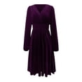 Cnbwig Christmas Dress for Women Elegant Velvet Short Dress Soft Solid ...
