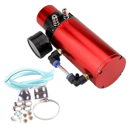 Aluminum Engine Oil Catch Reservoir Breather Tank Can + Vacuum Pressure ...