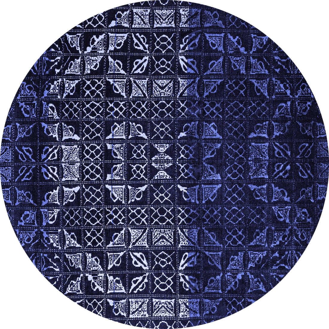 Ahgly Company Indoor Round Abstract Blue Modern Area Rugs, 8' Round ...