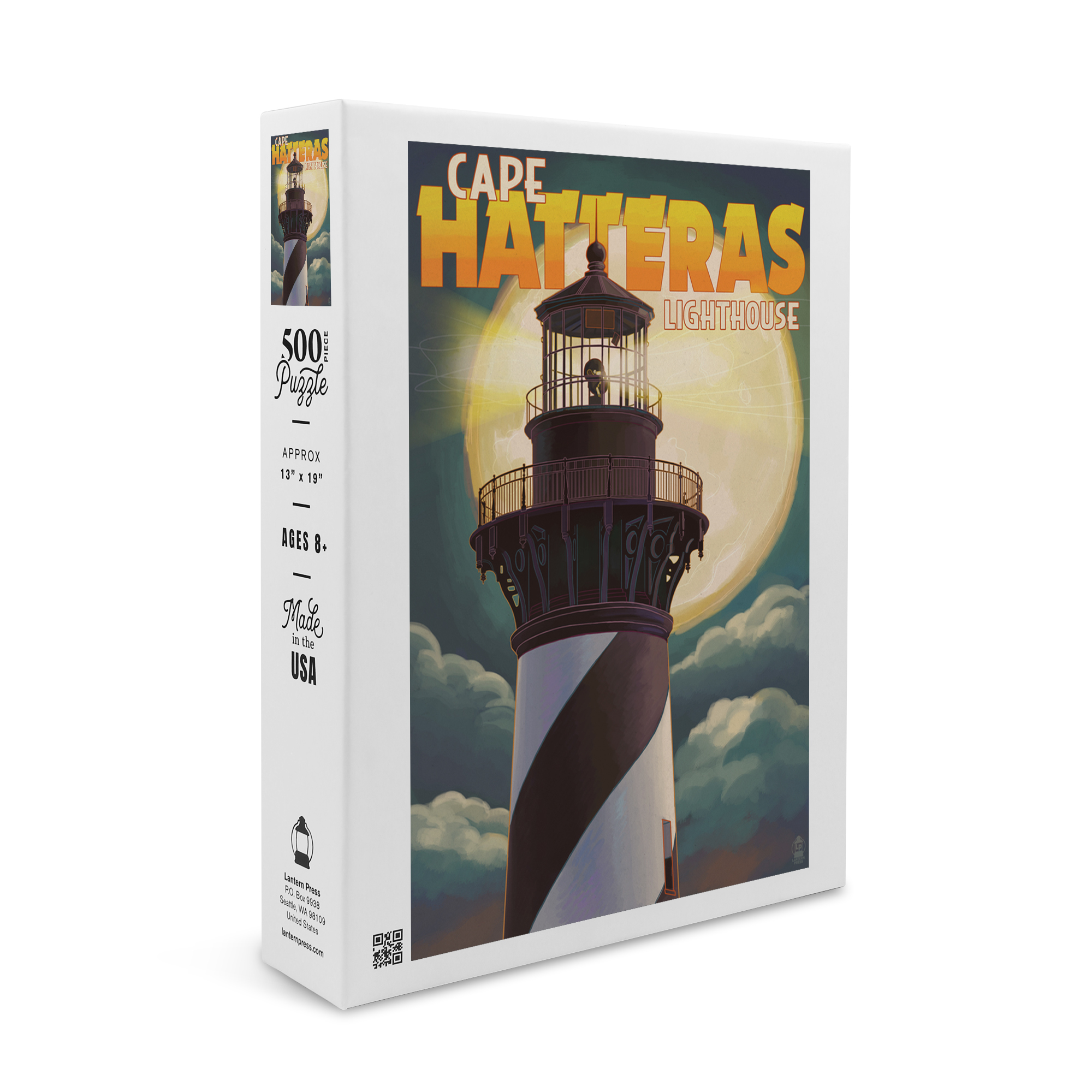 Outer Banks, North Carolina, Cape Hatteras Lighthouse with Full Moon ...