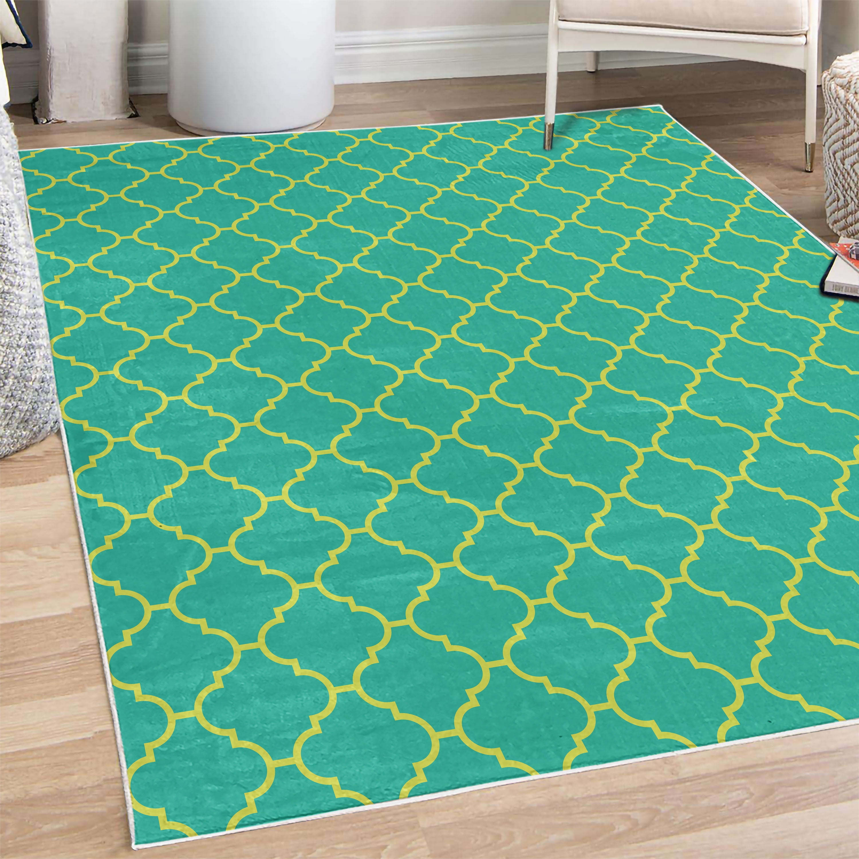 Geometric Decorative Rug, Simple Monochrome Patterns Linked Forms on ...