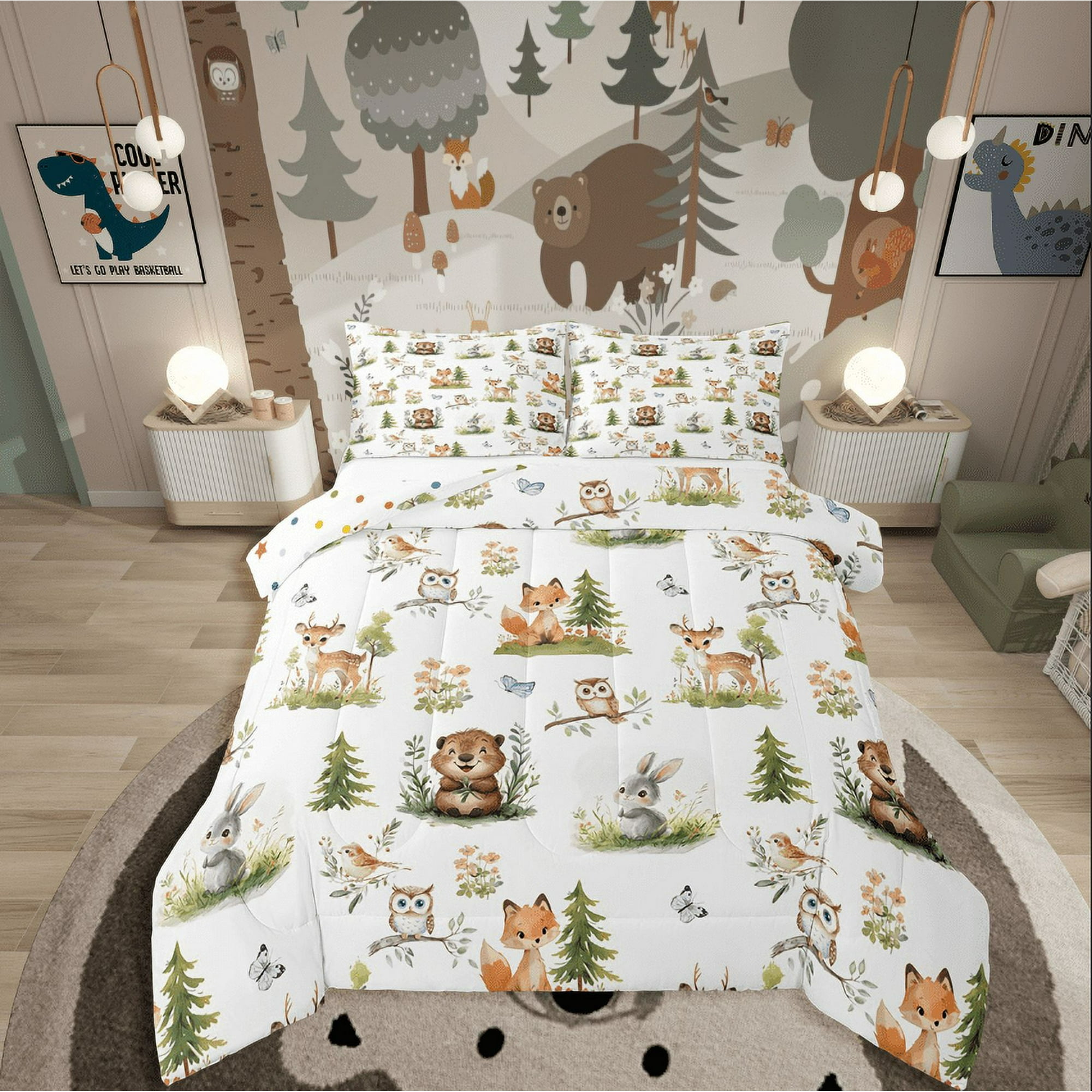Click here for Erosebridal Rabbit Fox Deer Owl Bedding Twin Comfo... prices