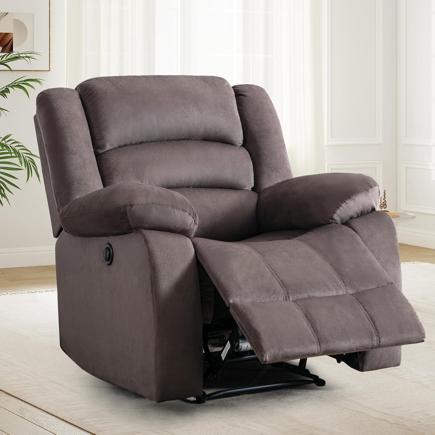 Bonzy Home Power Recliner Chair, Fabric Electric Reclining Chair with ...