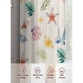 Coastal Nautical Sheer Curtains for Living Room Bedroom Summer Ocean ...