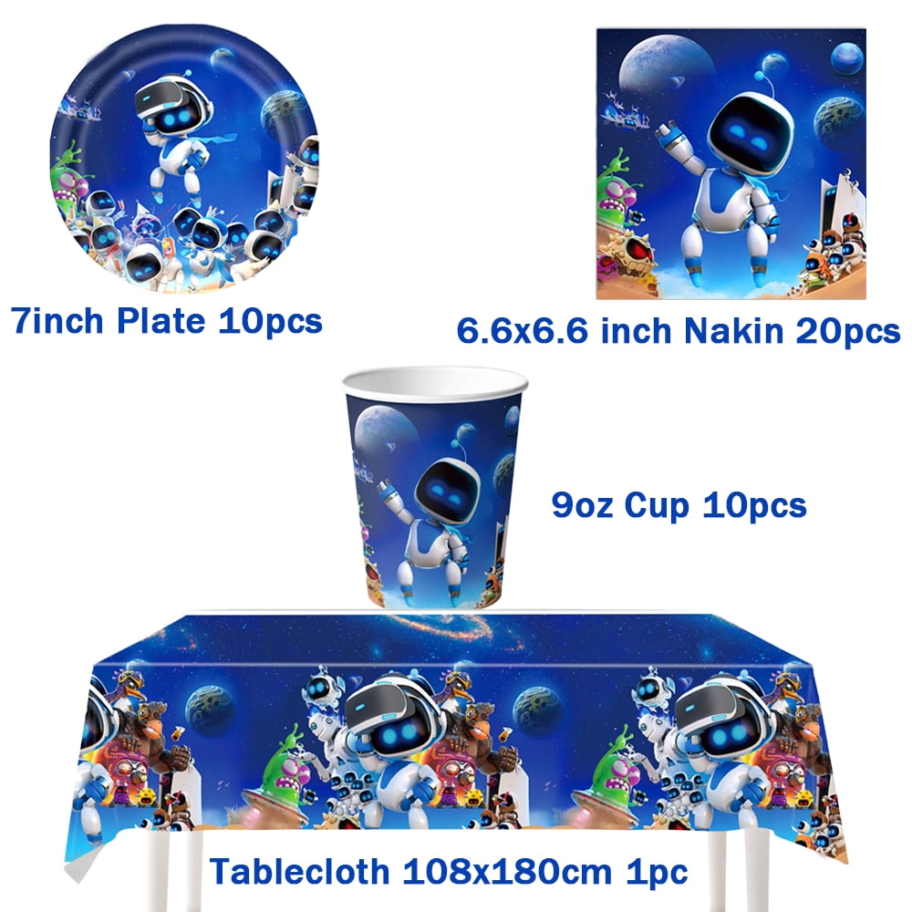 Cartoon Astroe Bot themed children's birthday party decoration banner ...