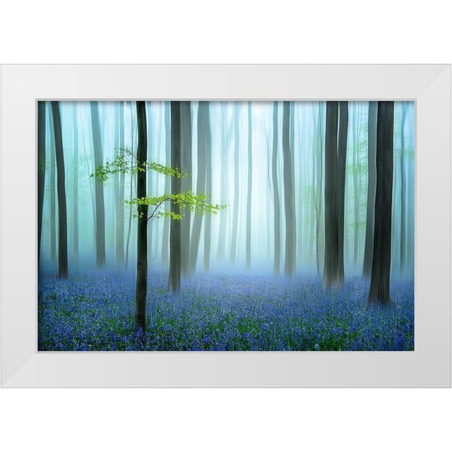 Haaksma, Piet 18x13 White Modern Wood Framed Museum Art Print Titled - the blue forest - Walmart.com