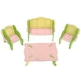 Walbest Colorful Wooden Doll House Furniture Room Set Wood Miniature