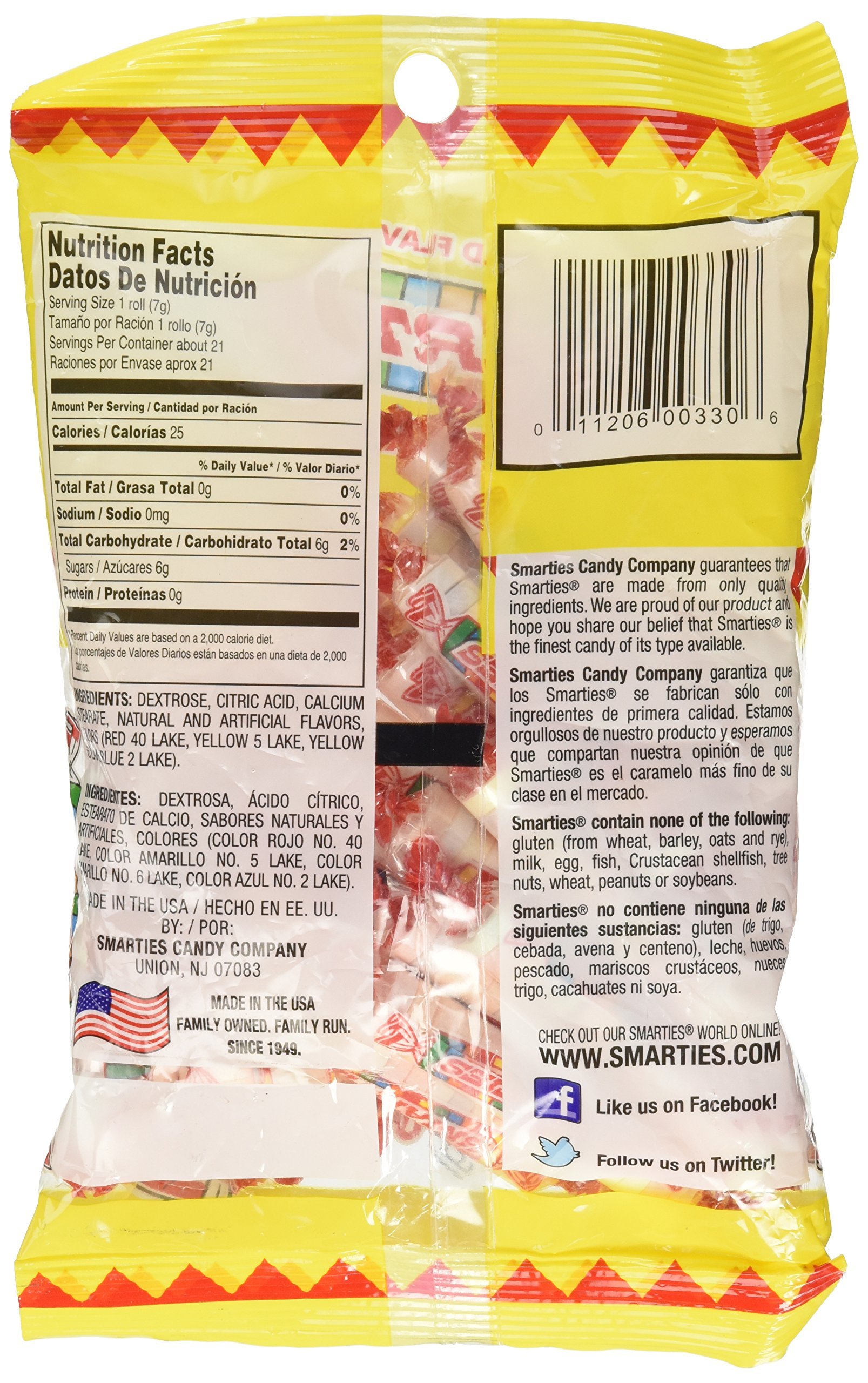 Smarties Nutrition Facts