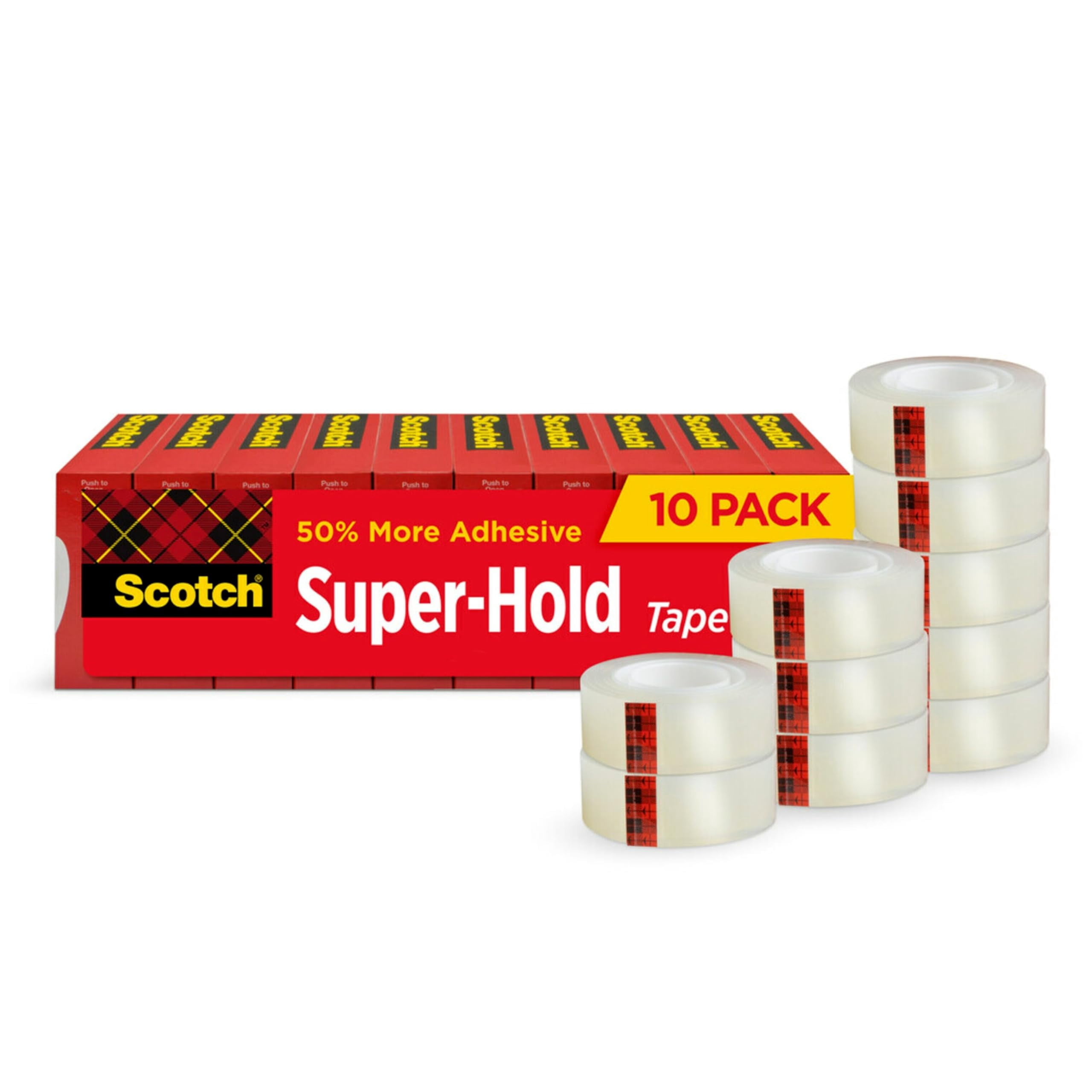 Cinta adhesiva Super-Hold, 10 rollos, 3/4 x 1000 pulgadas, transparente ...