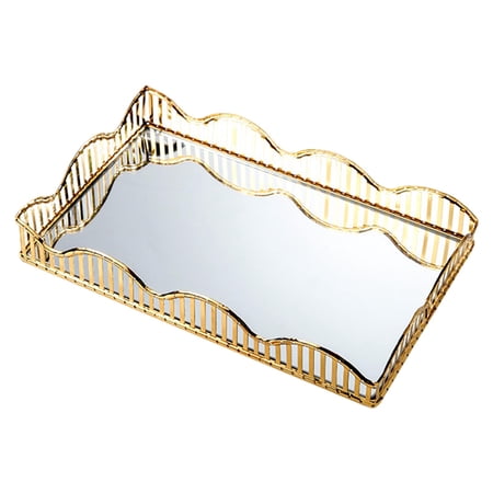 Mirrored Tray Vintage Style Storage for Coffee Table Cosmetic Perfume ...