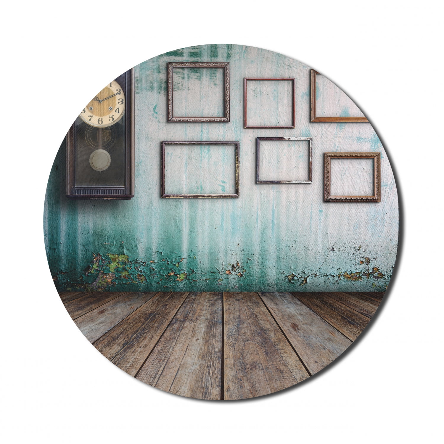 Clock Mouse Pad for Computers, Vintage Clock and Empty Picture Frames ...
