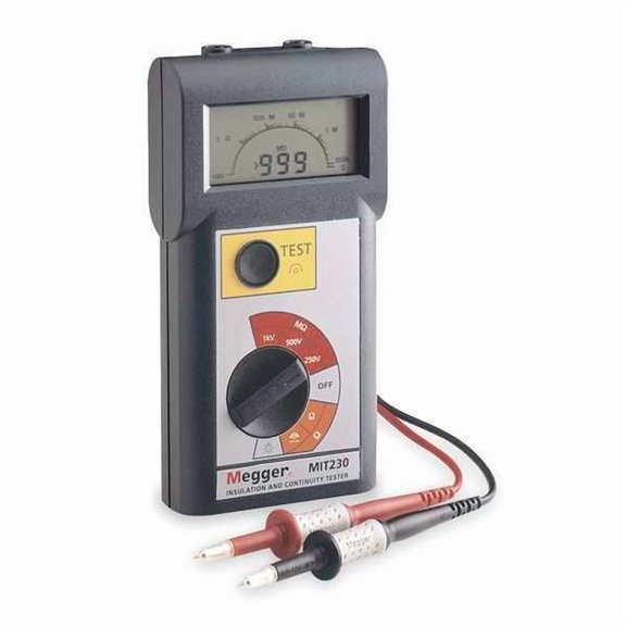 Megger Megohmmeter, 50 to 1000V DC, Backlit LCD MIT430/2 - Walmart.com