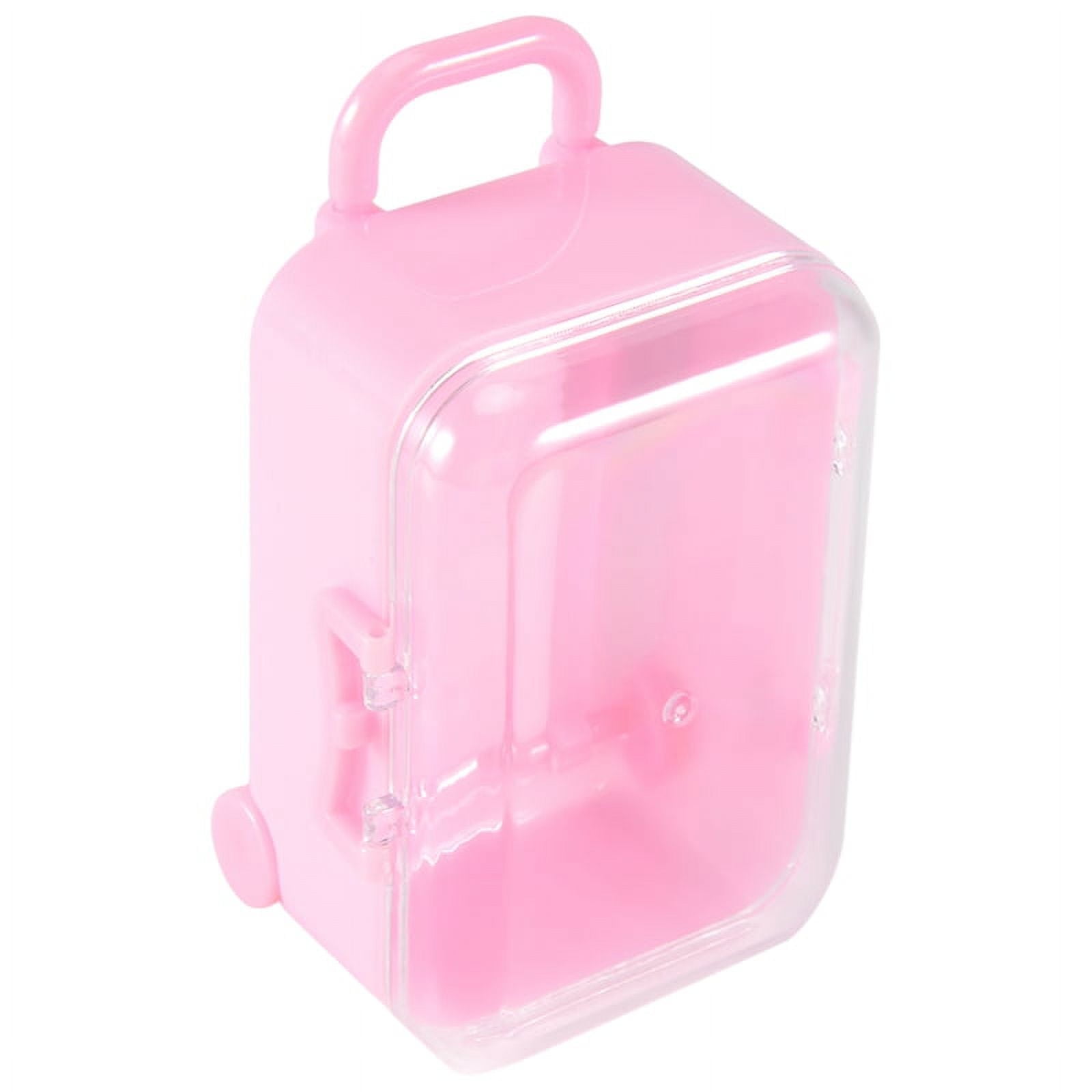 Mini maleta de viaje con ruedas de color rosa, caja de dulces, maleta ...